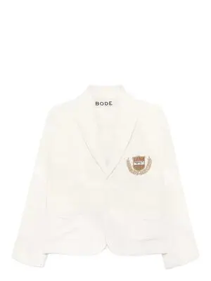 BODE Embroidered Logo-appliqué Blazer - Neutrals