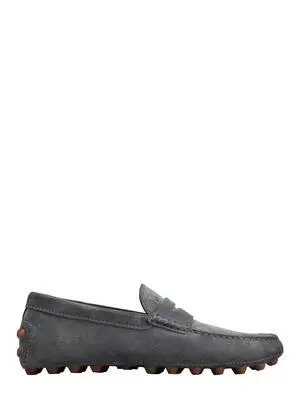 TOD'S Gommino Macro Leather Driving Shoes Grey