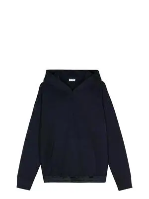 Saint Laurent Logo-embroidered Cotton Hoodie - Blue
