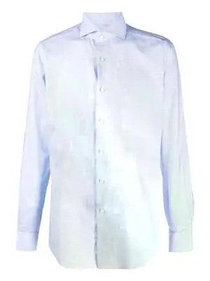 XACUS Cutaway-collar Organic Cotton Shirt - Blue