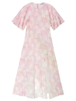 GANNI Printed Maxi Dress - Pink