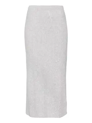 TWINSET Lurex Ribbed-knit Midi Skirt - Grey