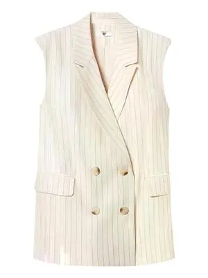 TWINSET Striped Double-breasted Waistcoat - Neutrals