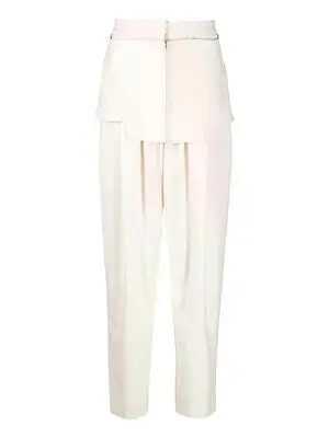 ANDREĀDAMO High-waist Layered Trousers - Neutrals