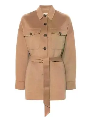 TWINSET Belted Wool-blend Jacket - Brown