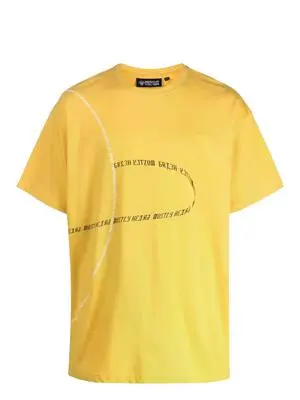 MOSTLY HEARD RARELY SEEN Orbit Slogan-print Cotton T-shirt - Yellow