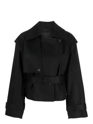 JNBY Open-back Cropped Trench Coat - Black