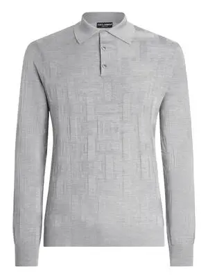 Dolce & Gabbana Fine-knit Polo Shirt - Grey