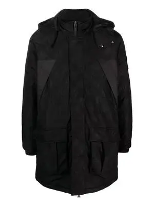 EA7 Logo-patch Hooded Jacket - Black