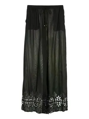 AMIR SLAMA Broderie-anglaise Palazzo Pants - Black