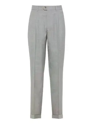 Brunello Cucinelli Pleat-Detail Tailored Trousers Grey