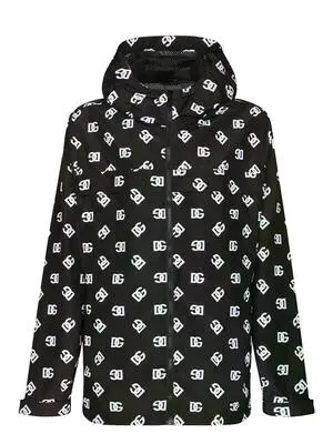 Dolce & Gabbana Dg-logo Quilted Hooded Jacket - Black