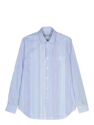 Canali Long-sleeve Striped Shirt - Blue