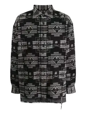 MASTERMIND WORLD Chimayo Jacquard Cotton Shirt - Black