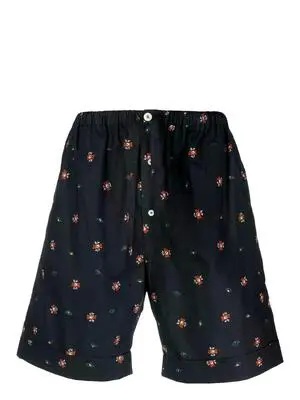 Nick Fouquet Graphic-print Drawstring Shorts - Blue