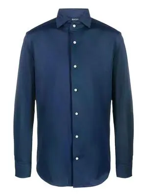 Boggi Milano Long-sleeve Jersey Shirt - Blue