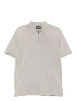 Emporio Armani Logo-embroidered Polo Shirt Grey