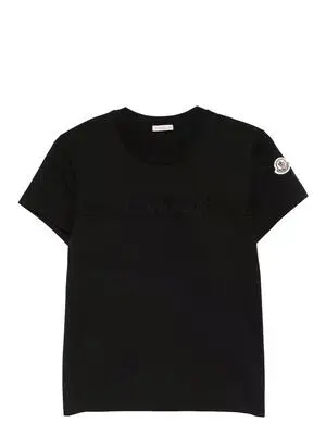 Moncler Logo-embroidered T-shirt - Black