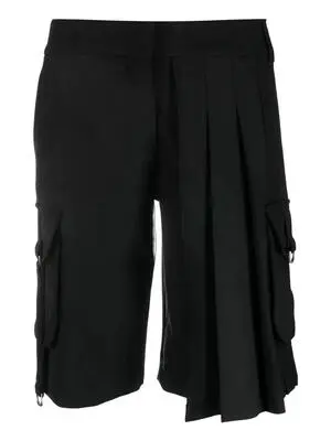 Off-White Pleated Cargo Shorts - Black