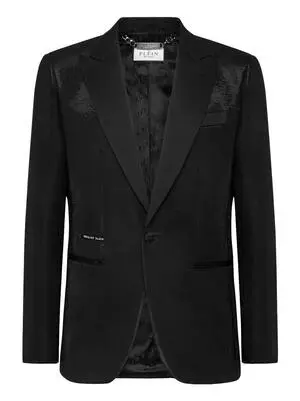Philipp Plein Single-breasted Lurex Blazer - Black