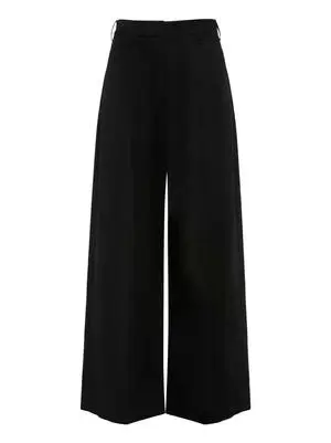 Simone Rocha Pleated Wide-leg Trousers - Black