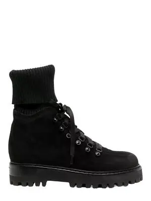 LE SILLA St. Moritz Suede Ankle Boots - Black
