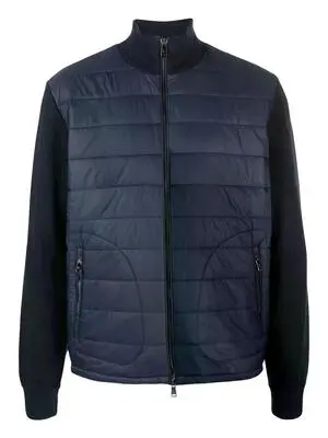 Ralph Lauren Purple Label Zip-front Padded-panel Sweater - Blue