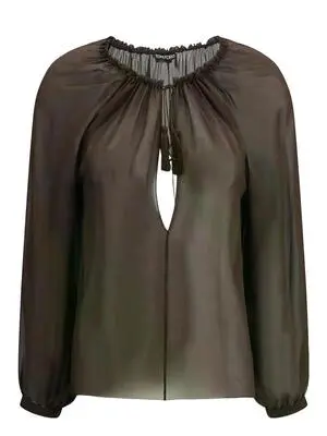 TOM FORD Long-sleeve Silk Blouse - Brown