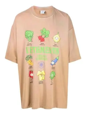 Vetements Vegan Logo-print Cotton T-shirt - Brown