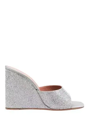 Amina Muaddi Lupita Heeled Sandals - Silver