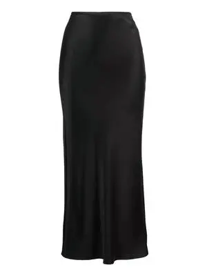 V:PM ATELIER Satin-finish Flared Midi Skirt - Black