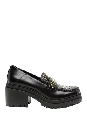 Michael Kors Rocco Astor Stud-embellished Leather Loafers - Black