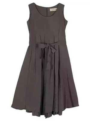 BLANCA VITA Sleeveless Pleated Midi Dress - Grey