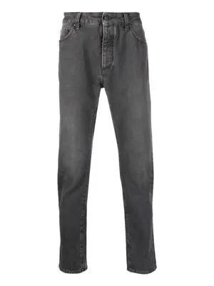 Palm Angels Palm Angels Straight Leg Jeans With Logo Print Black