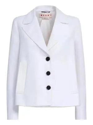 Marni Single-breasted Cotton Blazer - White