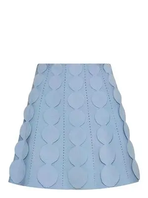 Oscar De La Renta Geometric Circle Knitted Mini Skirt - Blue