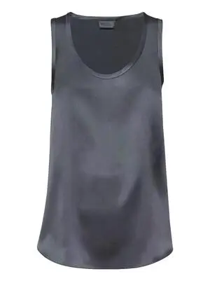 Brunello Cucinelli Sleeveless Silk Top - Grey