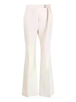 Fendi High-waisted Wool Flared Trousers - Neutrals