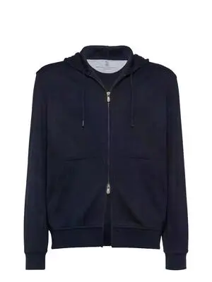 Brunello Cucinelli Knitted Hoodie - Blue