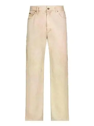 Dolce & Gabbana Frayed-trim Loose-fit Jeans - Neutrals