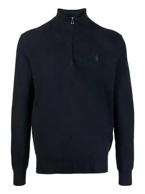 Polo Ralph Lauren Logo-embroidered Zip-up Sweatshirt - Blue