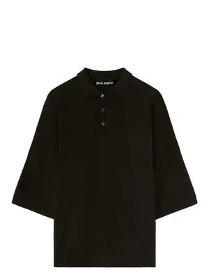 Palm Angels Logo-print Polo Shirt - Black