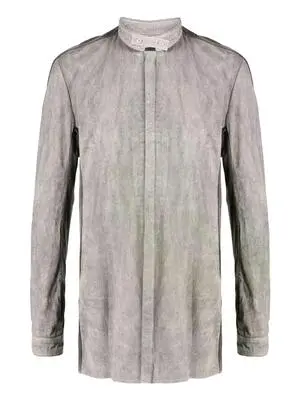 Boris Bidjan Saberi Stand-up-collar Cotton Shirt - Grey