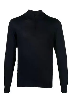 Corneliani Half-zip Fine-knit Jumper - Blue