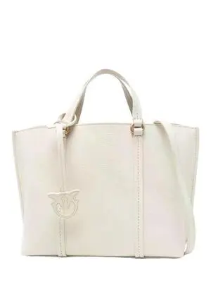 Pinko Logo-charm Tote Bag - Neutrals