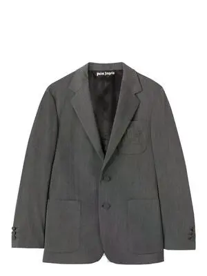 Palm Angels Logo-embroidered Blazer - Grey