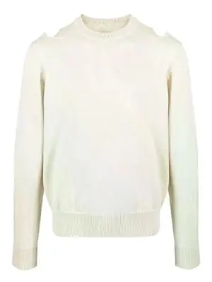 JIL SANDER Cut-out Wool Jumper - Neutrals