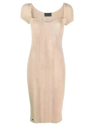 Philipp Plein Rib-knit Midi Dress - Neutrals