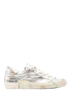 Philippe Model Prsx Leather Sneakers - Silver