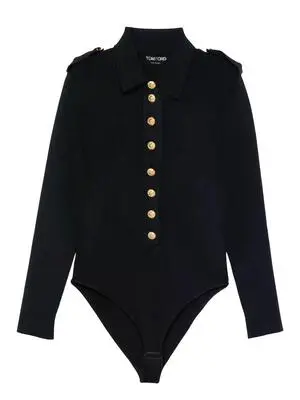 TOM FORD Ribbed-knit Bodysuit - Blue